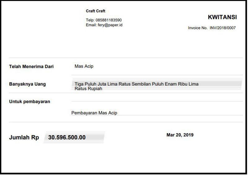 Cetak Kwitansi NCR (Custom)