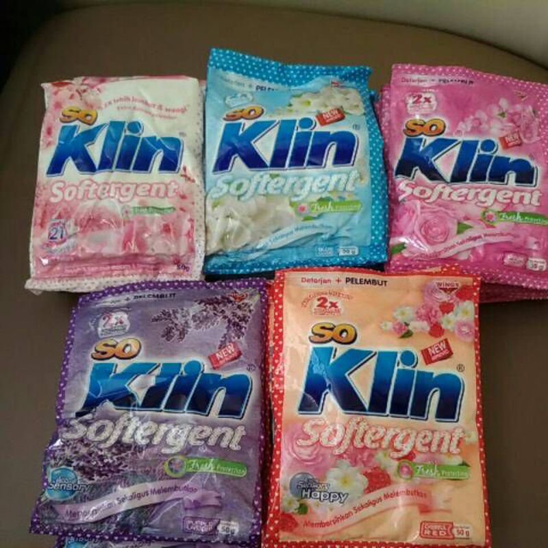 soklin detergent bubuk renceng / soklin sabun cuci baju renteng - Biru Muda