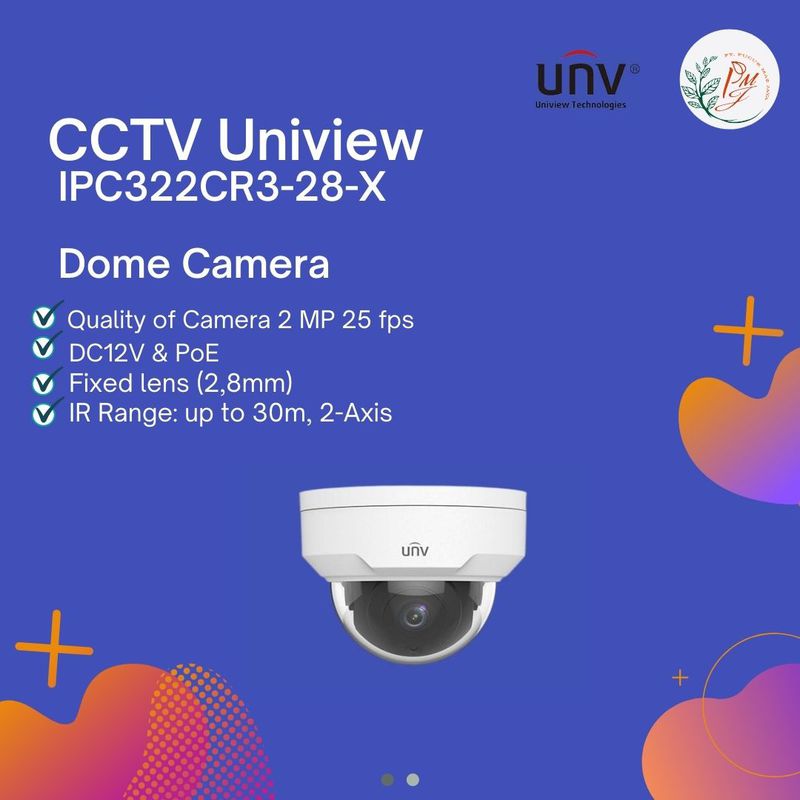 IP CCTV UNV IPC322CR3-28-X Dome Camera