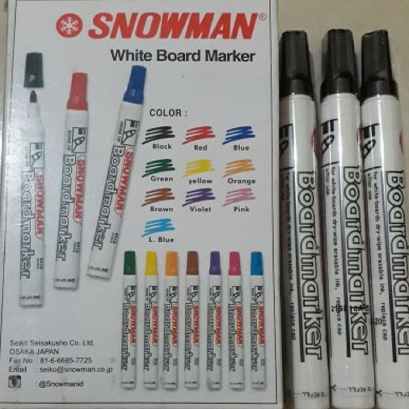 spidol whiteboard snowman