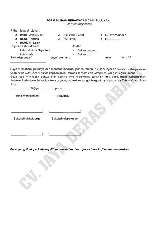 Form Pilihan Perawatan Dan Rujukan