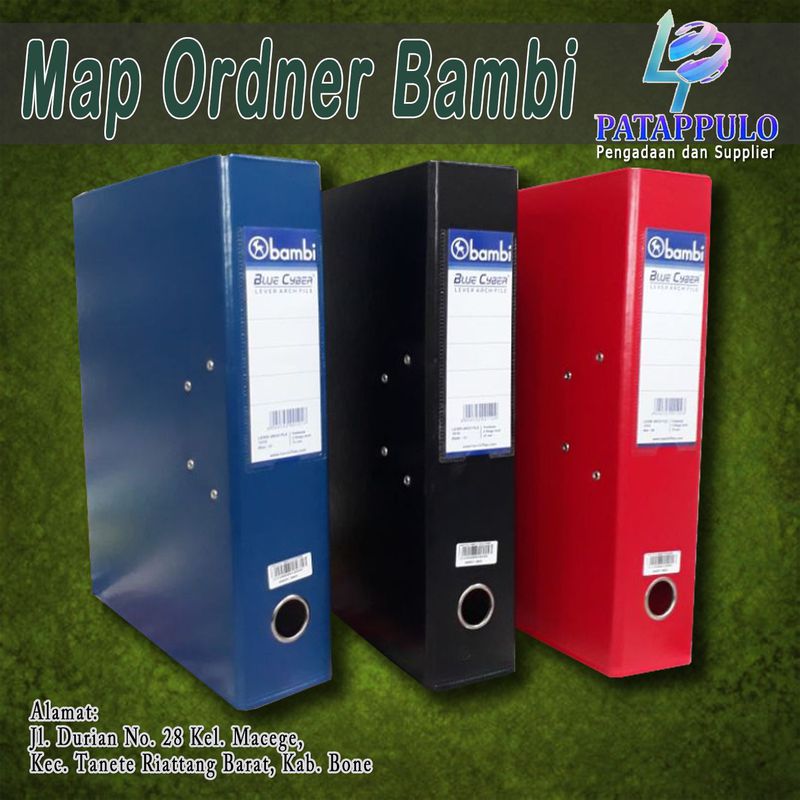 Ordner Bambi Lever Arch File FC F4 - 1010 Arsip Dokumen - Merah