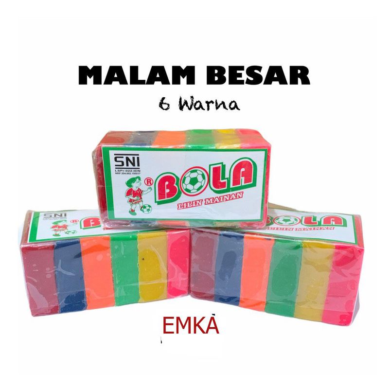 PLASTISIN BESAR 6 WARNA