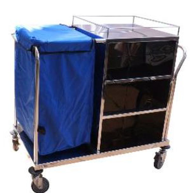 MENTOR - INDONESIA LAUNDRY TROLLEY / LINEN TROLI STAINLESS STEEL TYPE LT-01