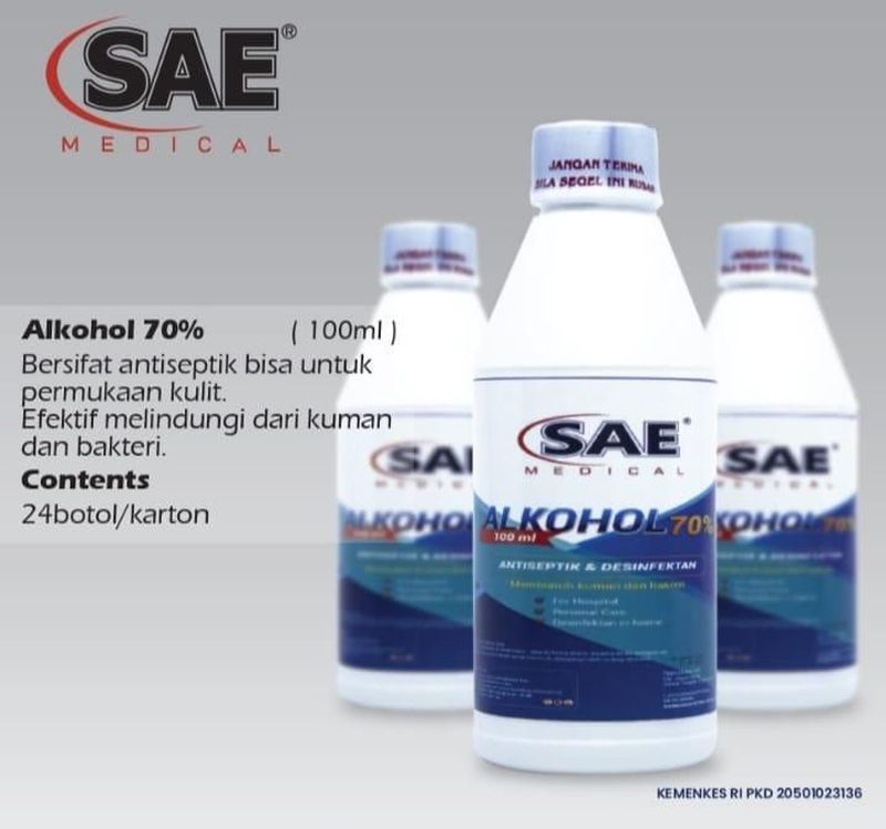 Alkohol Medis 70 % 100 ml Antiseptik dan Desinpektan