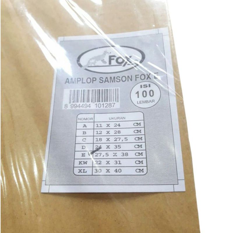 Amplop Samson Fox E
