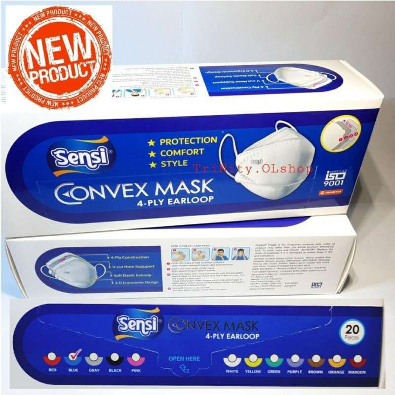 SENSI - Convex Mask 4 Ply 20 pcs (Putih)