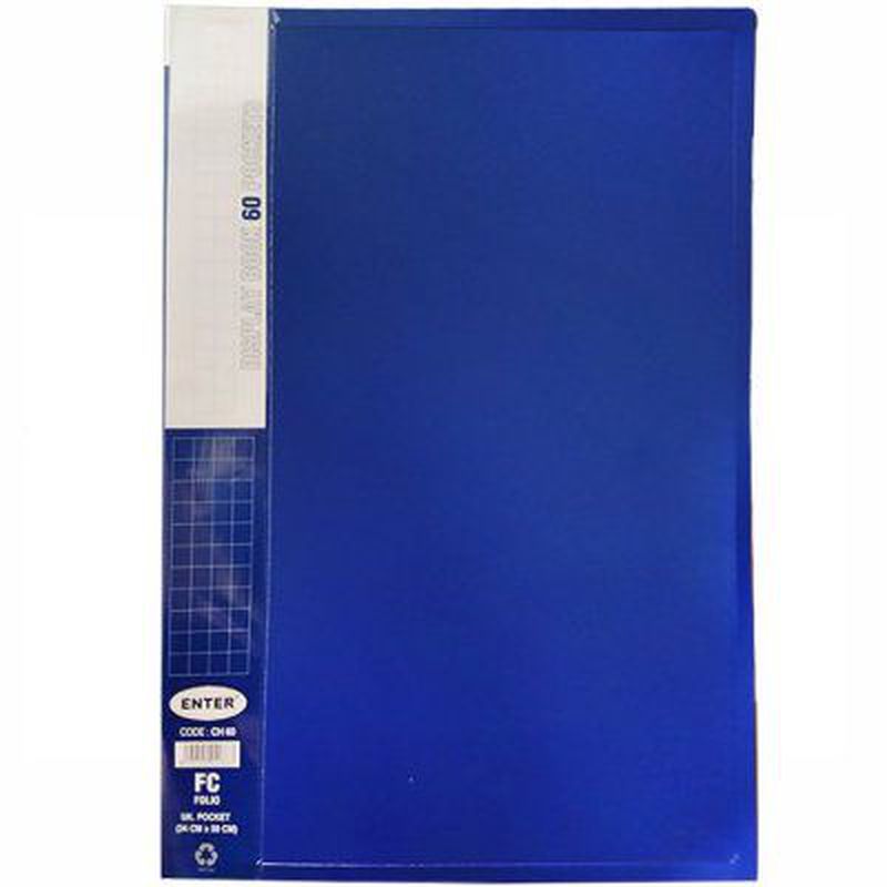 TEMPAT DOKUMEN CLEAR HOLDER 60 POCKETS SIZE FC ENTER CH 60 (ATK) - Green