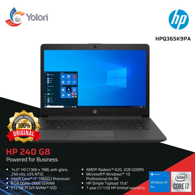 HP 240 G8 i7-1065G7 16GB 512GB AMD Radeon 620 2GB Windows 10 Pro (365K9PA)