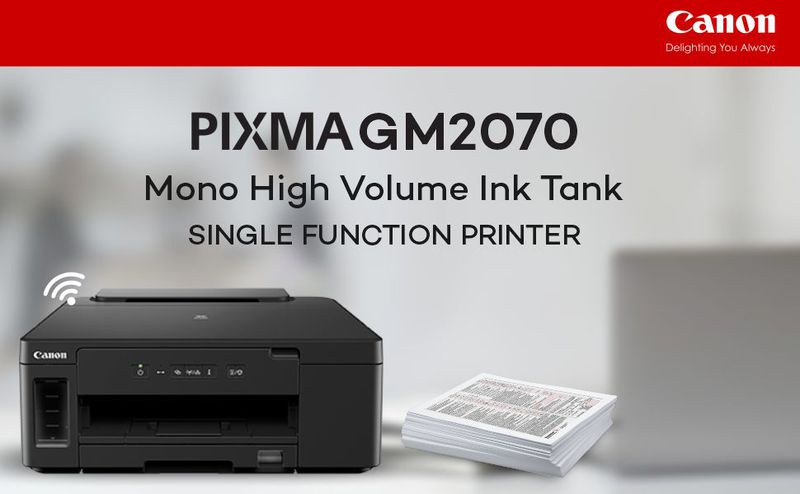 PRINTER INKJET CANON PIXMA GM2070 Wifi (Print Only - Tinta Canon GI-70 ...