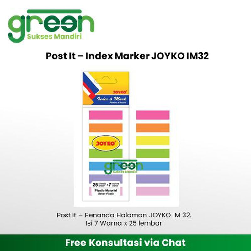 Post It – Penanda Halaman JOYKO IM32. Isi 7 Warna x 25 lembar