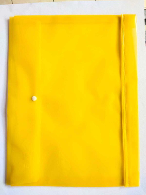 Map Plastik Kancing Folio/Map Kantong Plastik - Kuning