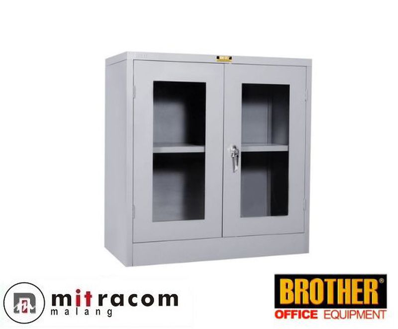 Brother B-206G Almari Arsip 1/2 Tinggi (Rak 1 Lembar) Pintu Ayun Kaca