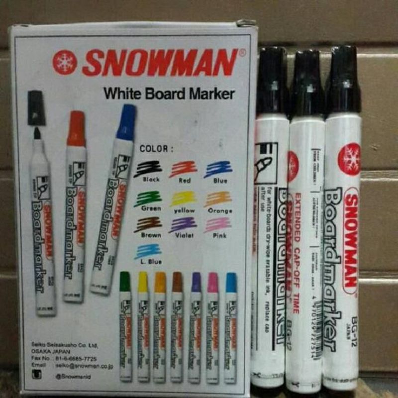 Spidol Board Marker Snowman BG 12