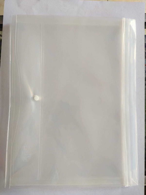 Map Plastik Kancing Folio/Map Kantong Plastik - Putih