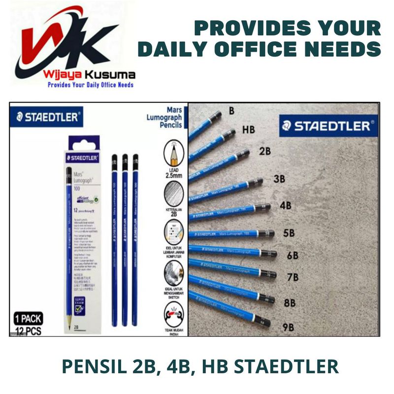 Pensil 2B, 4B, HB Staedtler
