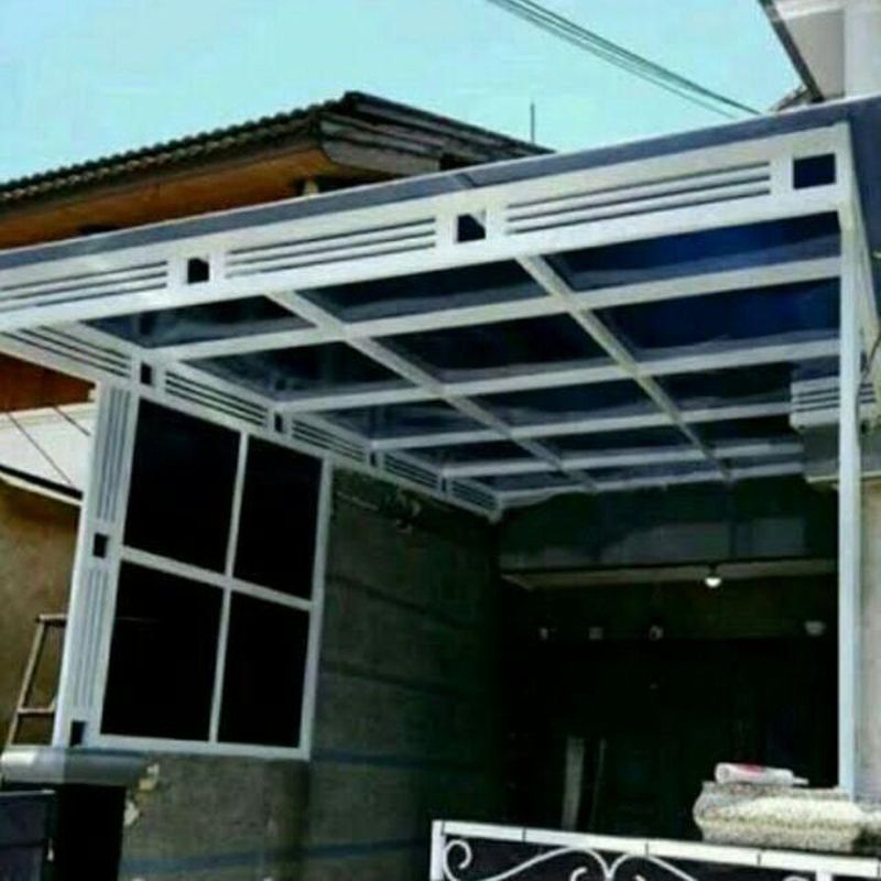 Kanopi Tiang Besi Hollow Atap Galvalum