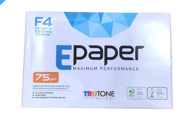 KERTAS HVS EPAPER 75GRAM A4/F4 - A4
