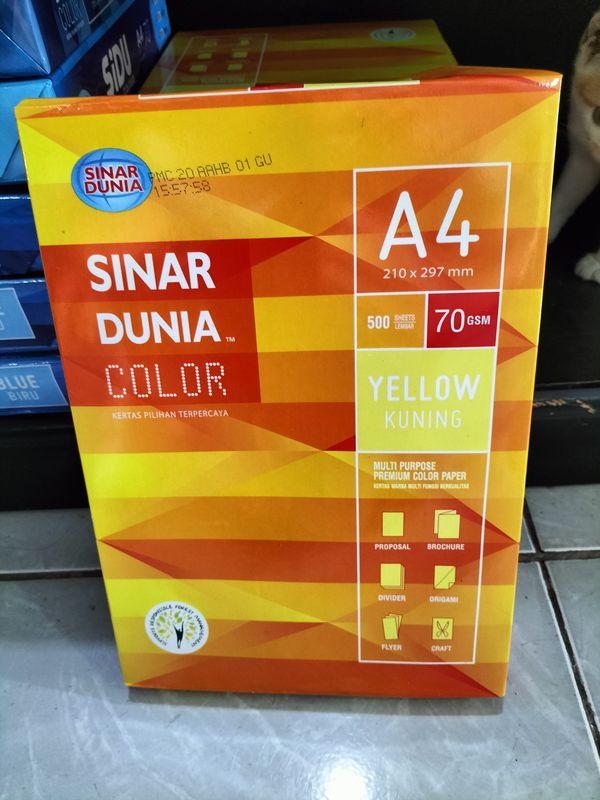 Kertas HVS WARNA KUNING SIDU A4 70 GSM