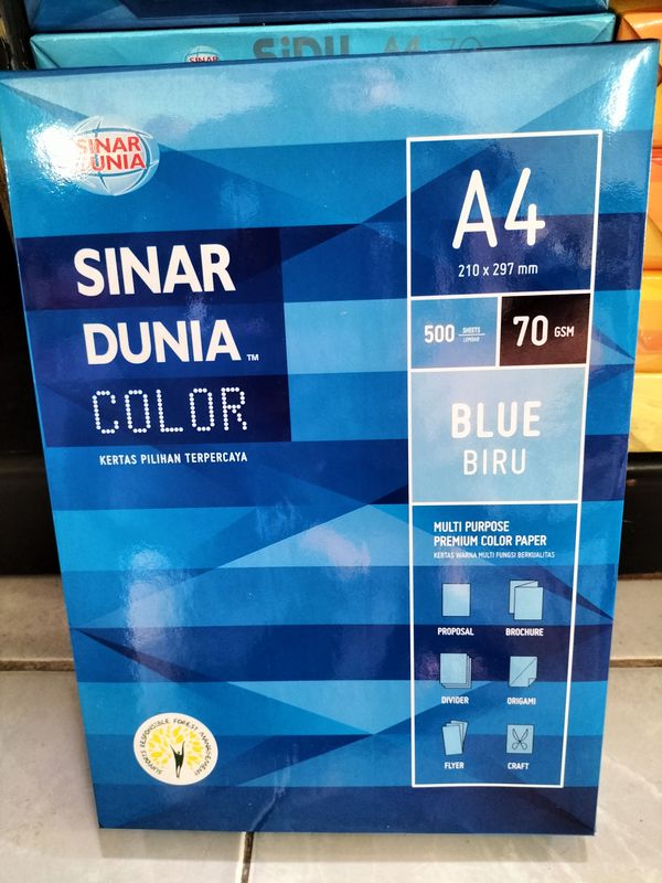 Kertas HVS WARNA BIRU SIDU A4 70 GSM