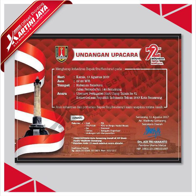 CETAK UNDANGAN CMYK + PLASTIK A5 TB 1 LBR