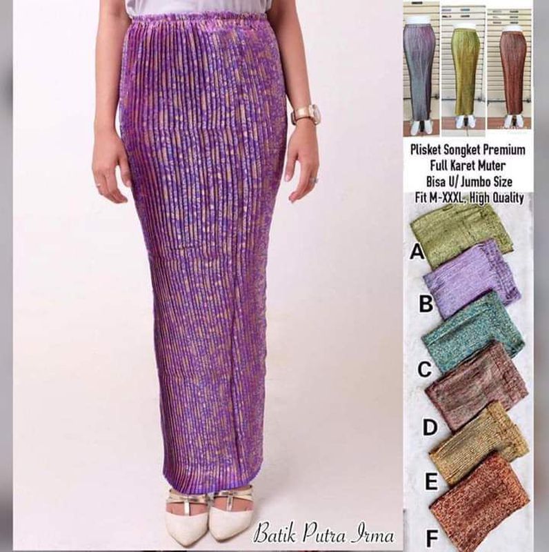 Rok Songket Plisket - Kuning