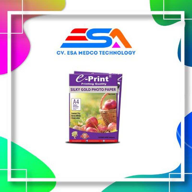 Kertas Foto E-Print Silky Gold Photo Paper A4 260 gsm 1 Pak (20 Lembar)
