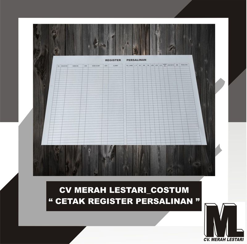 CETAK BUKU REGISTER PERSALINAN