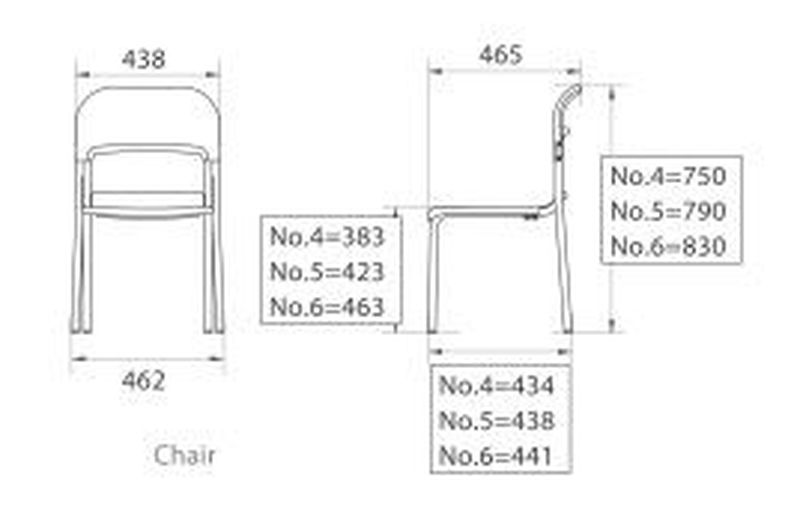 Chitose Manabu Chair No. 4, No. 5, No. 6 - School - No. 4 - Green