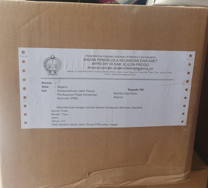 Blangko Super K PKB, ukuran 91/2 x 11 Inchi