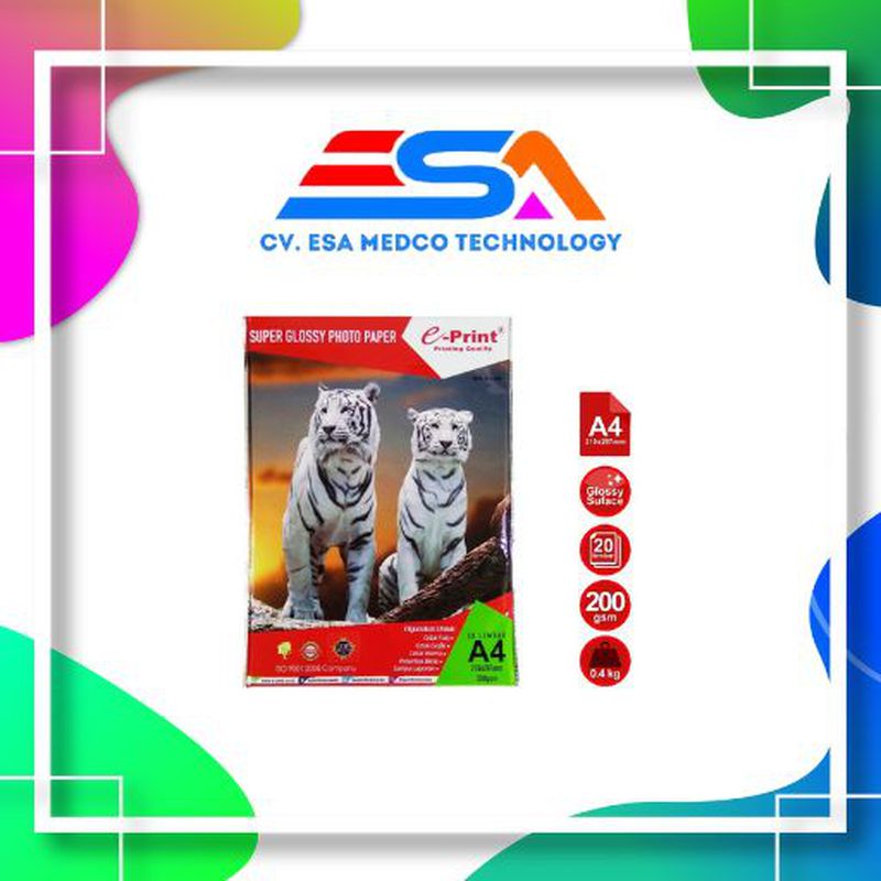 Kertas Foto Super Glossy Photo Paper A4 200gsm Eprint