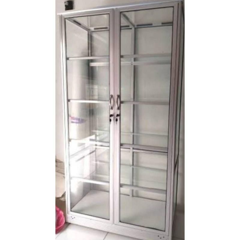 LEMARI KACA 2 PINTU