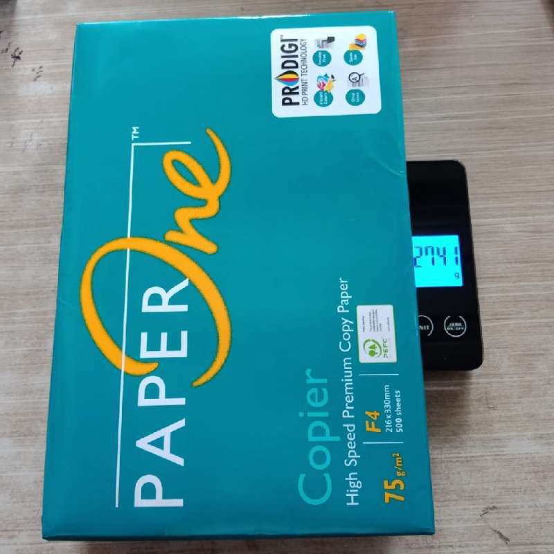 [1 RIM 500L] KERTAS F4 75 GRAM PAPERONE / KERTAS HVS F4 / KERTAS FOLIO