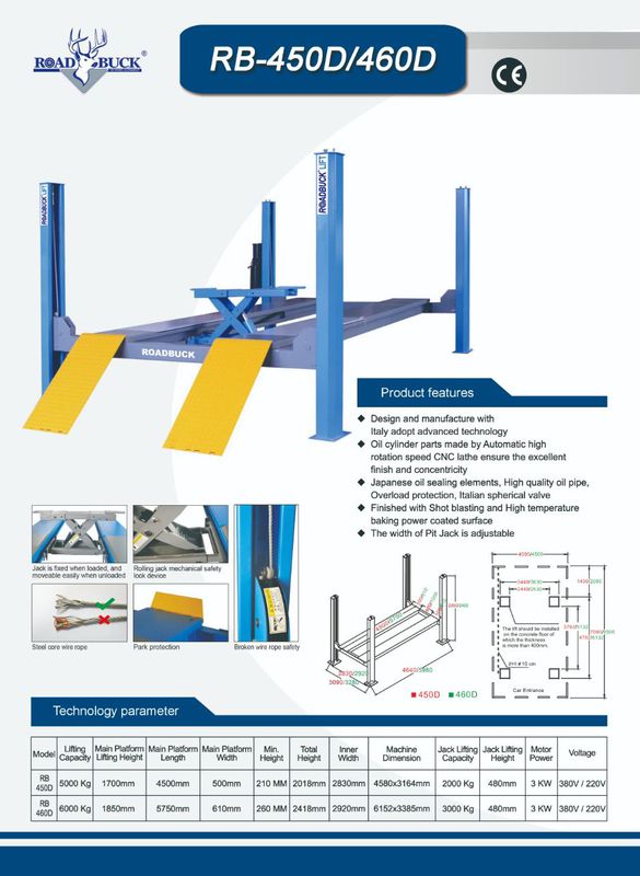 Four Post Lift ( plus 1 vit jack ) kapasitas 5 ton merk Roadbuck type ...