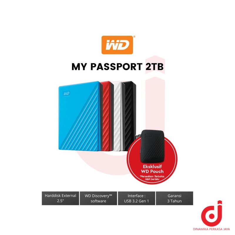 HDD EXTERNAL WD MY PASSPORT 2TB USB3.0 - Original - Best Produk