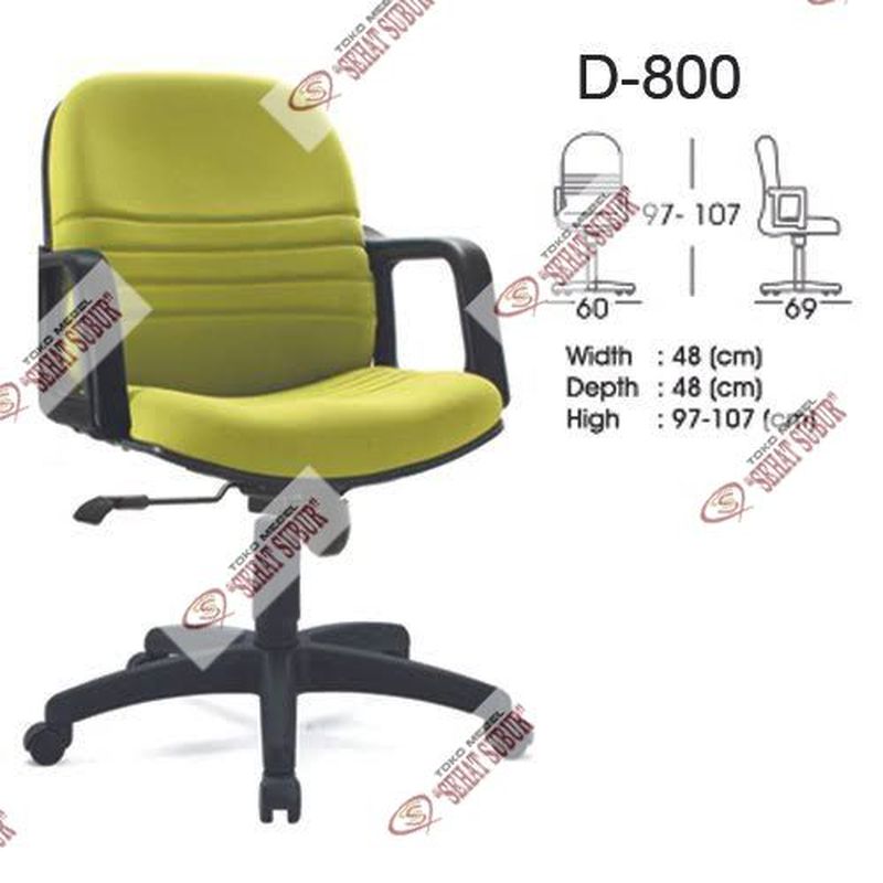 Kursi kerja hidrolik bertangan D800