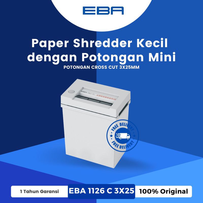 EBA 1126C 3x25mm Original Paper Shredder Mesin Penghancur Pencacah ...
