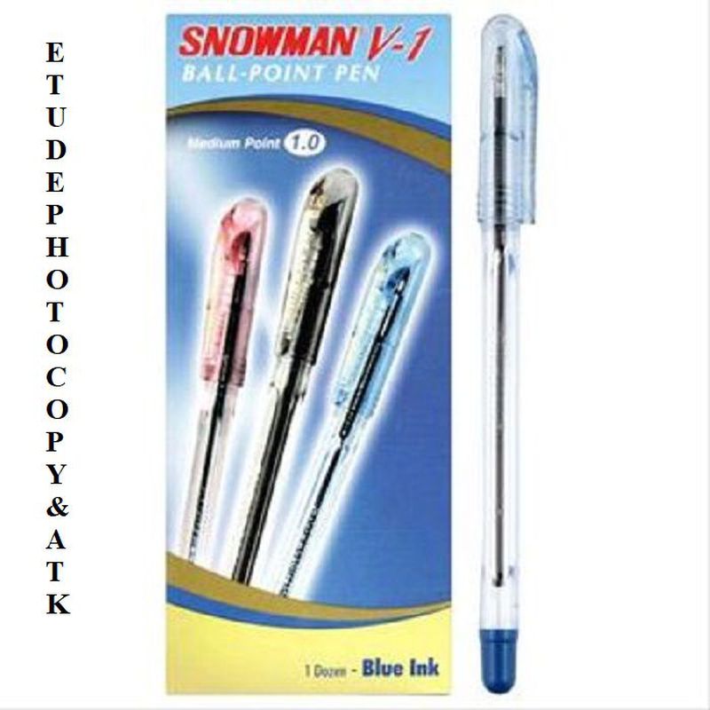 Ballpoint Snowman V1 Isi 12 Pcs