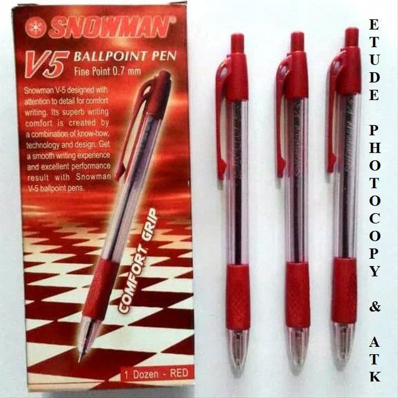 Ballpoint Snowman Merah V5