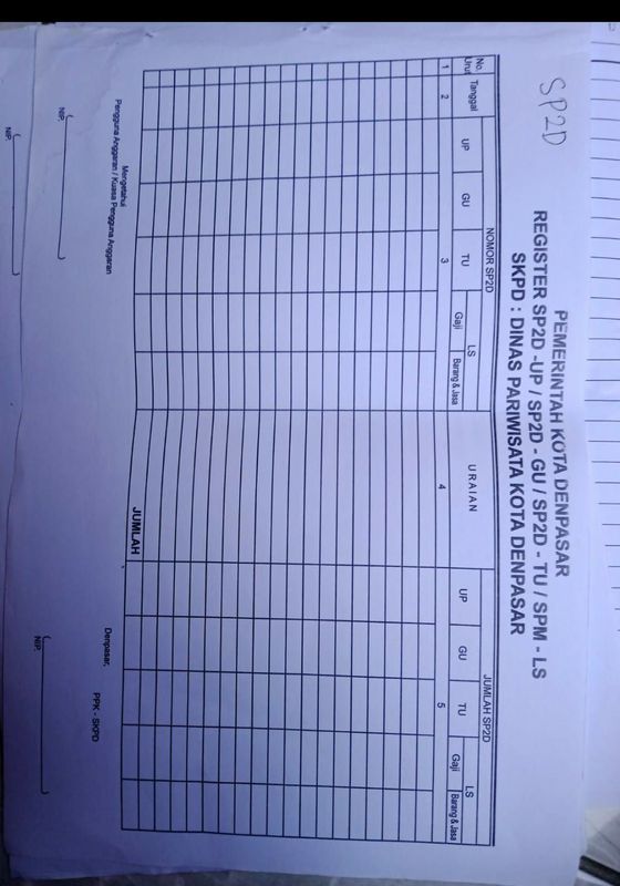 Buku Register Pengeluaran SP2D