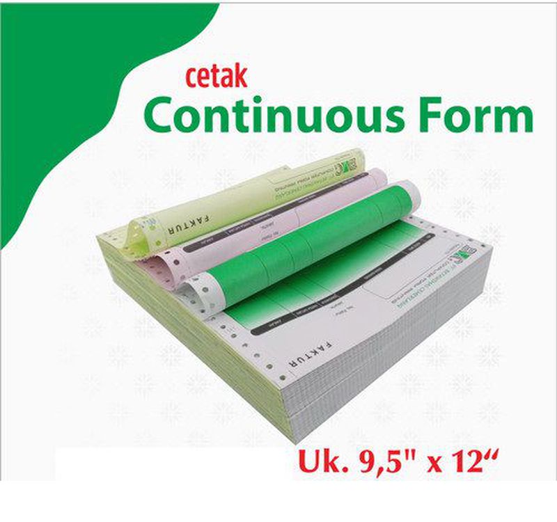 Cetak Kertas 3 ply Countinous From (per box) - Berwarna