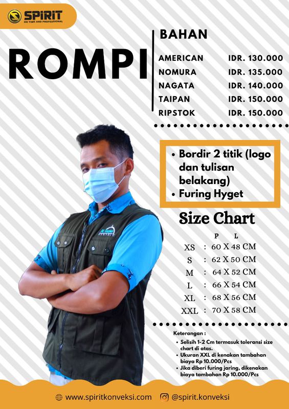 Rompi Dinas Untuk keperluan di lapangan