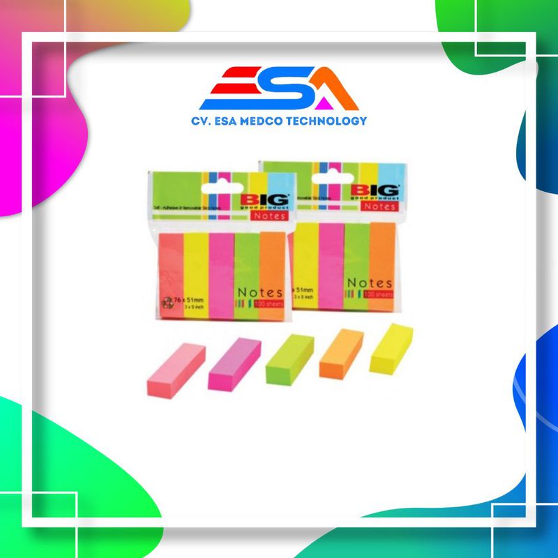 Sticky Note / POST IT BIG 76 x 51mm ( 5 Warna )