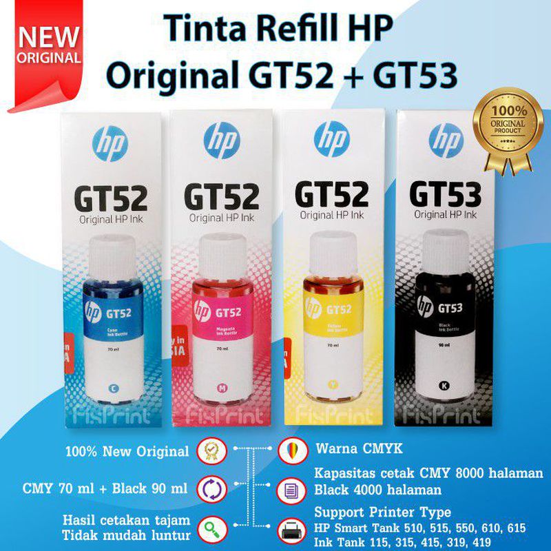 Tinta HP GT52 & GT53/51 Original - 1 Set