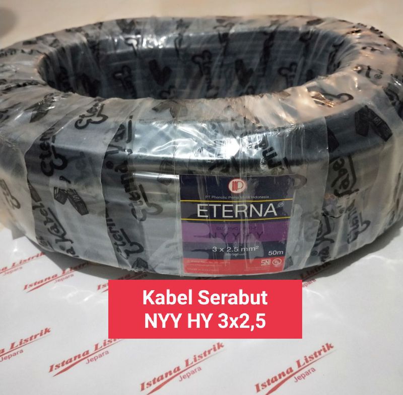 Kabel NYY-HY 3x2,5 , hitam, Roll