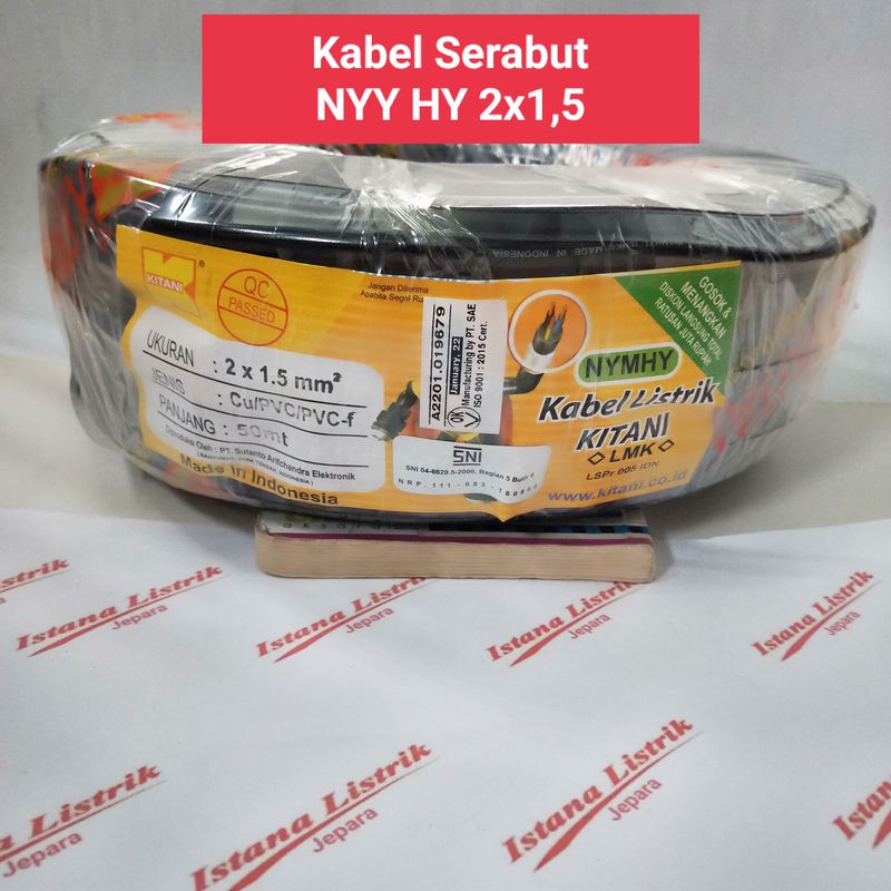 Kabel NYY HY 2x1,5 , hitam , Roll