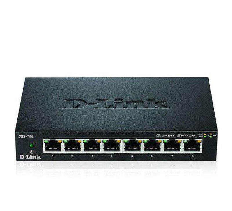 D-LINK 8-PORT GIGABIT UNMANAGED DESKTOP SWITCH - CASING METAL [DGS-108]