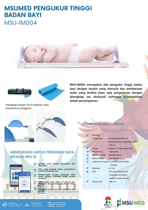 PENGUKUR TINGGI BADAN BAYI + TAS