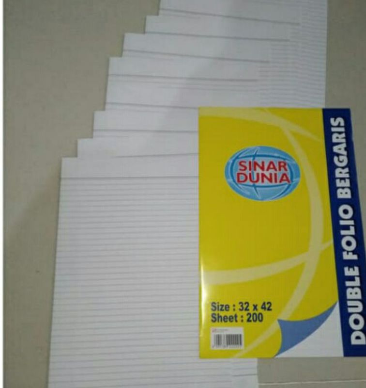 kertas double folio bergaris