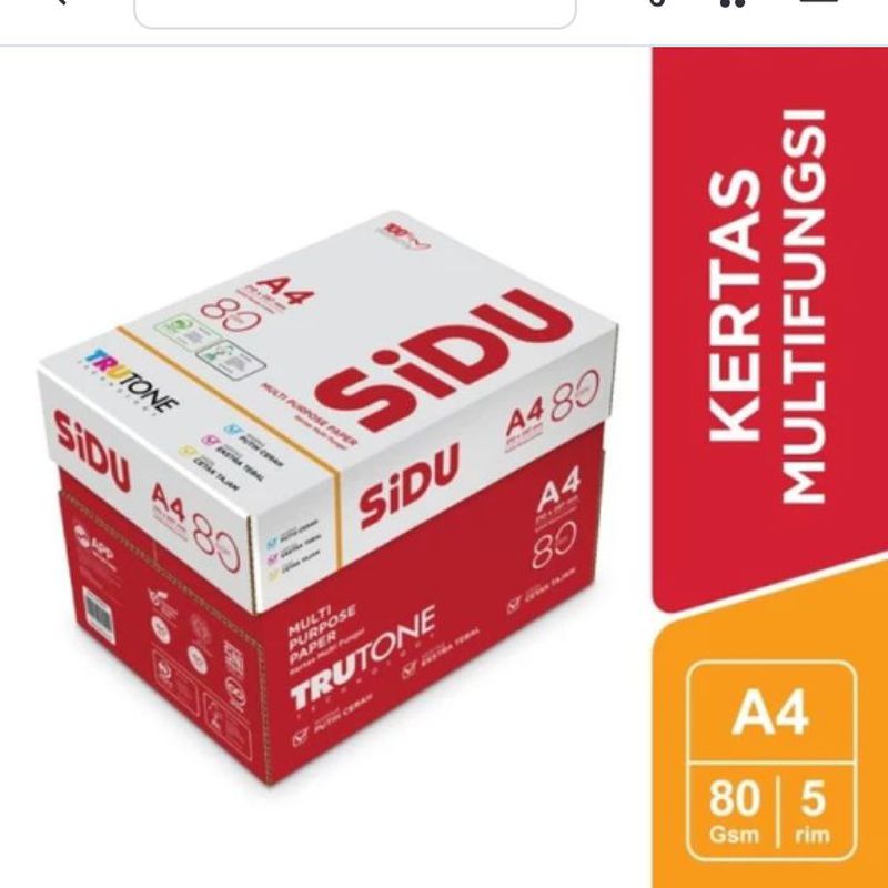 Kertas HVS A4 Sinar Dunia 80 gsm Sidu A4 80 BOX